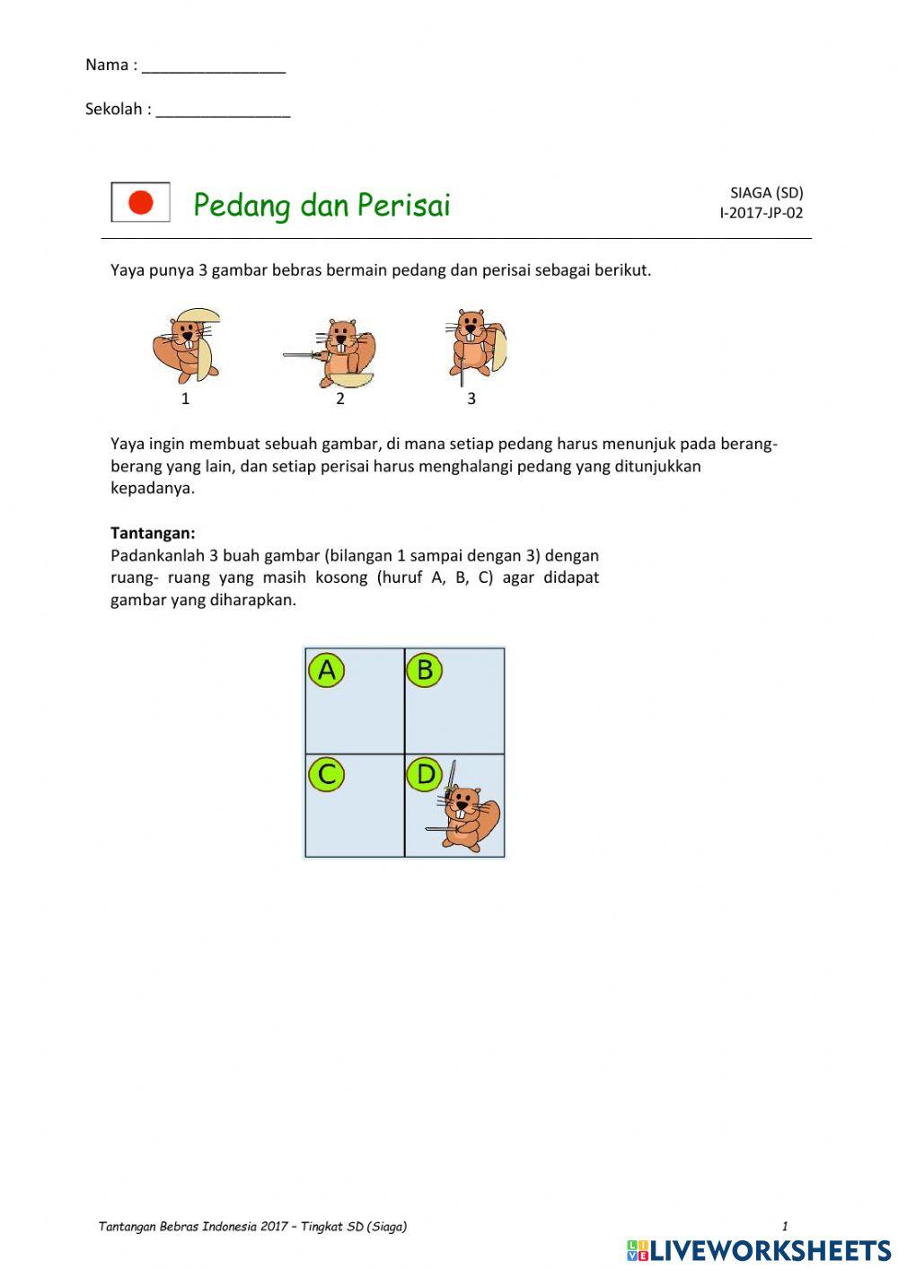 Pedang dan Perisai 1 online exercise for | Live Worksheets