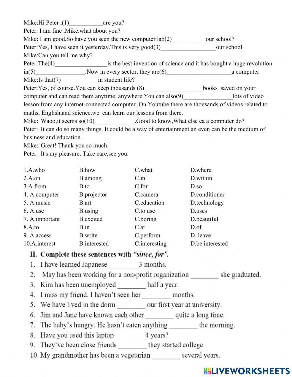 G7-review 6 test1 worksheet | Live Worksheets