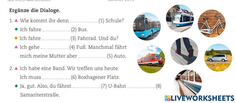 2207402 | JuKu A 1.2. Lektion 12: mit dem-mit der zum-zur