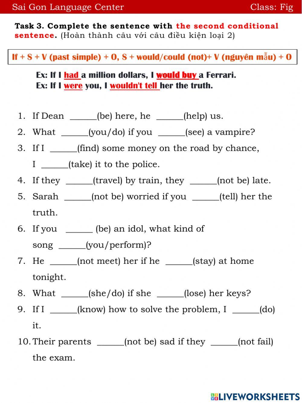 F4. Unit 3 activity | Live Worksheets