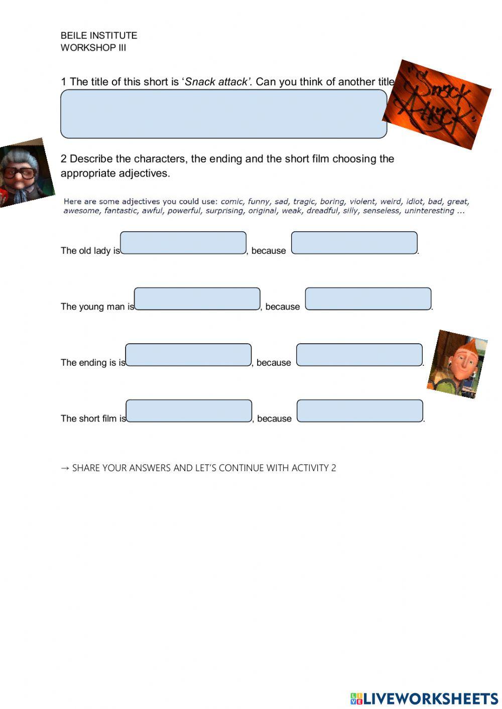 Workshop iii worksheet | Live Worksheets