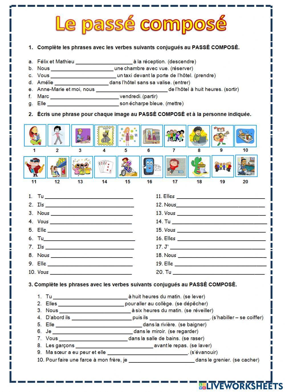 Passé Composé Interactive Worksheet Live Worksheets 42 Off