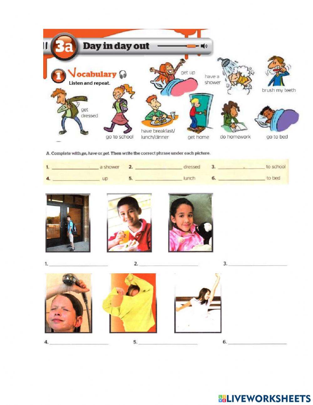 Day in day out online exercise for | Live Worksheets