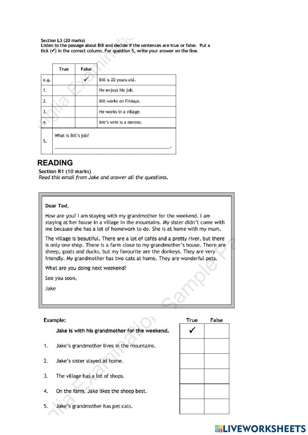 Preliminary - midterm exam worksheet | Live Worksheets