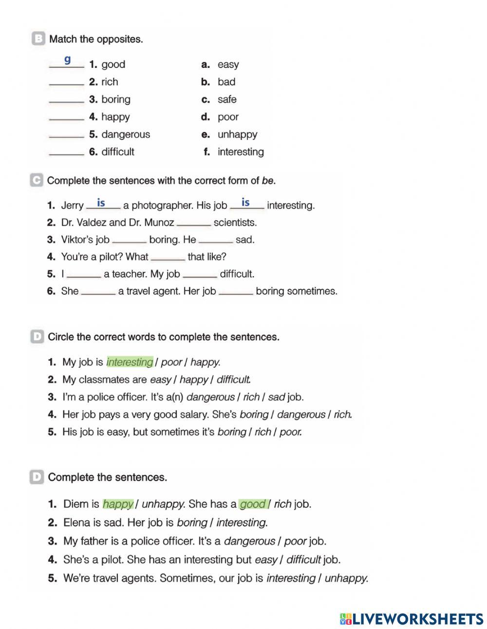 2476218 | Adjectives - Conjuctions - Be | Javier Diaz