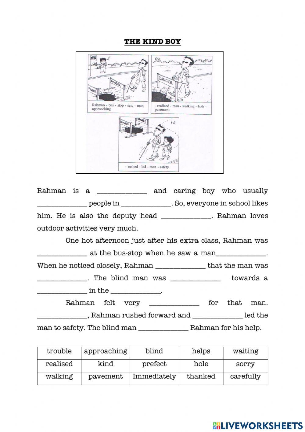 The Kind Boy 2208337 | Shereen Wong | Live Worksheets