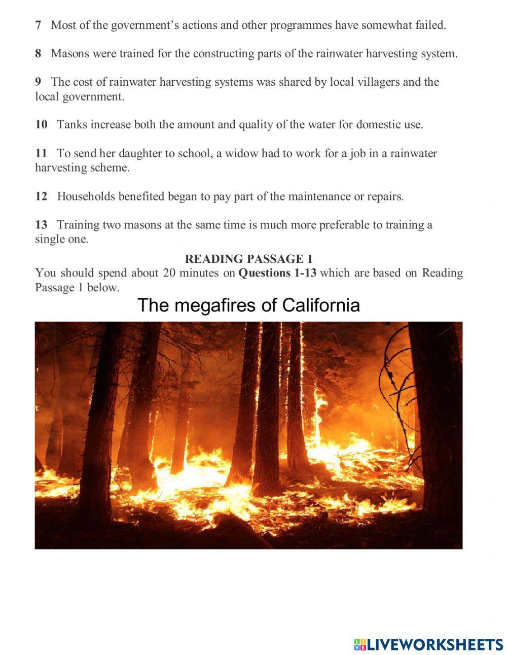 IELTS READING- ENVIRONMENTAL PROBLEMS online exercise for | Live Worksheets