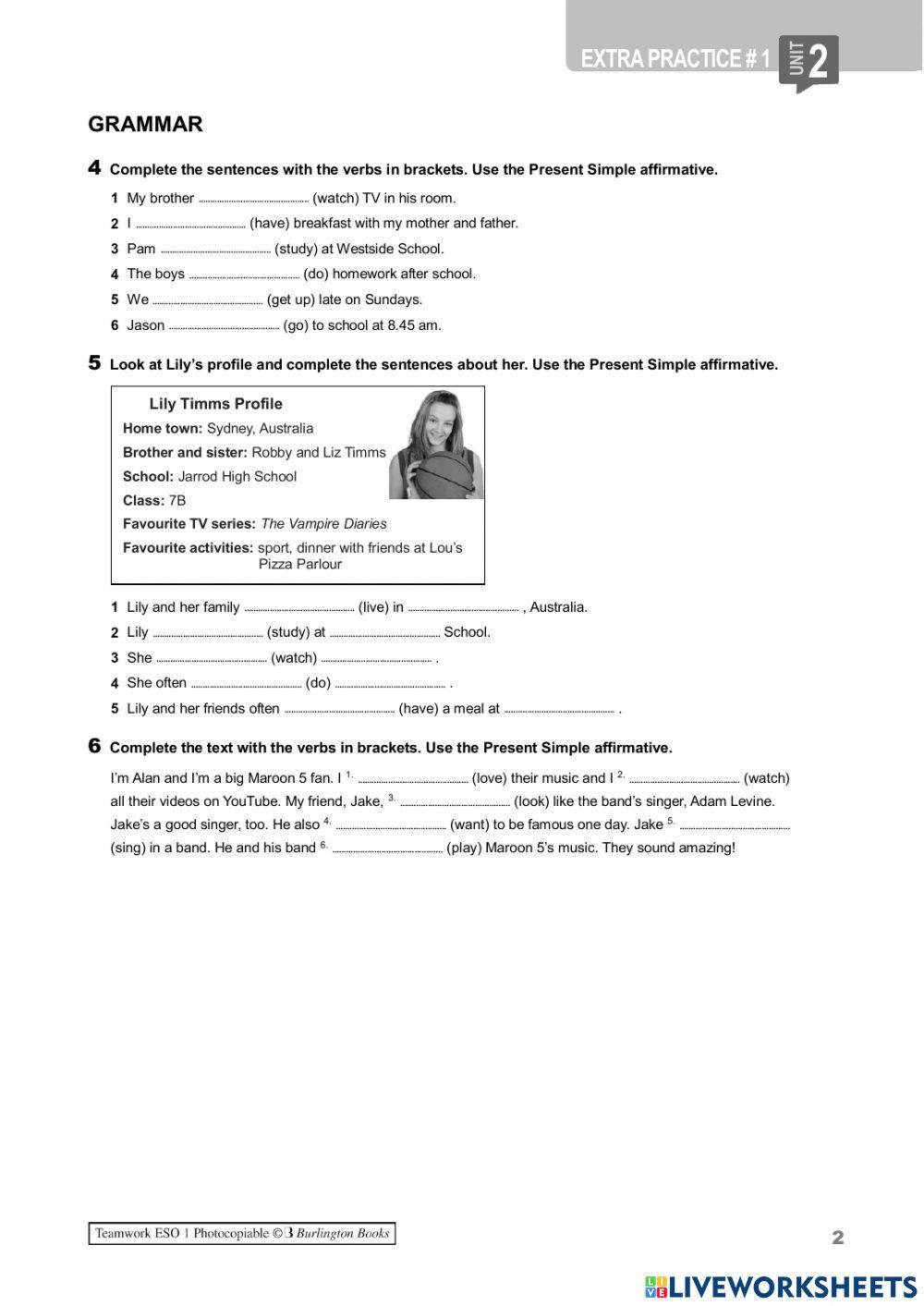 6913155 | 1 ESO TEAMWORK EXTRA PRACTICE UNIT 2 | Balea