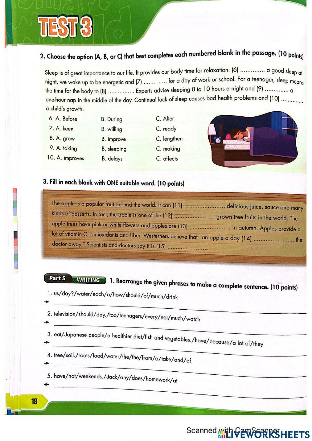 Test 3 - RO7 Practice test interactive worksheet | Live Worksheets