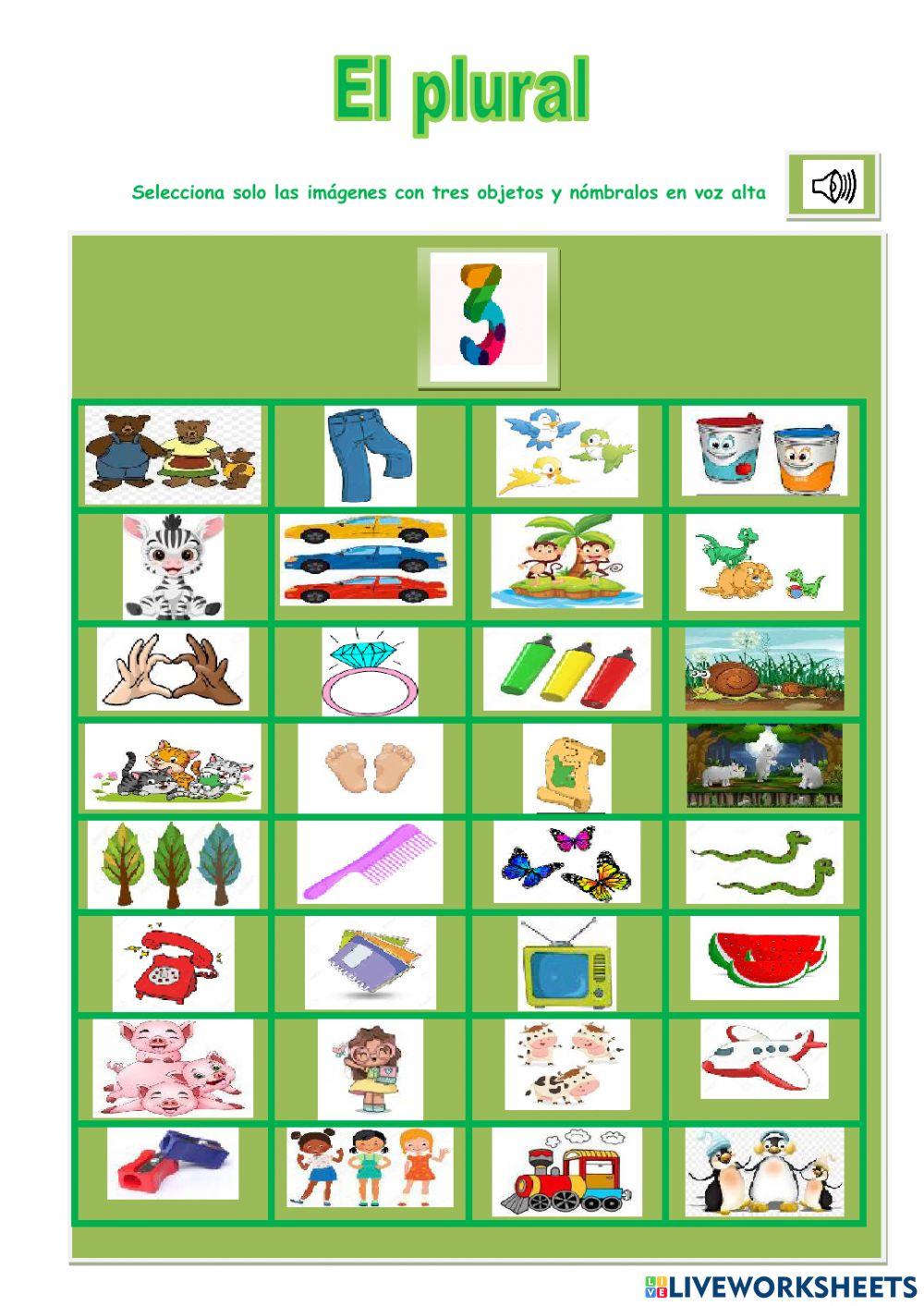 El plural 2208921 | Sarsantmar | Live Worksheets