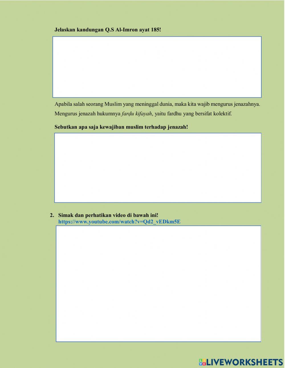 LKPD PAI 1 online exercise for | Live Worksheets