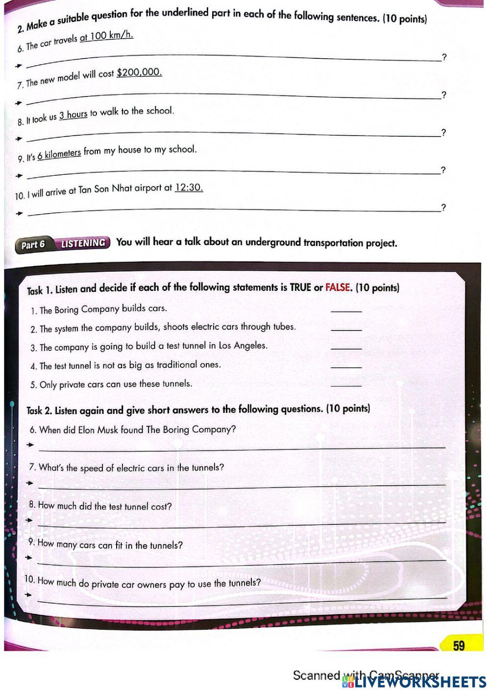 Test 10 - RO7 Practice test worksheet | Live Worksheets