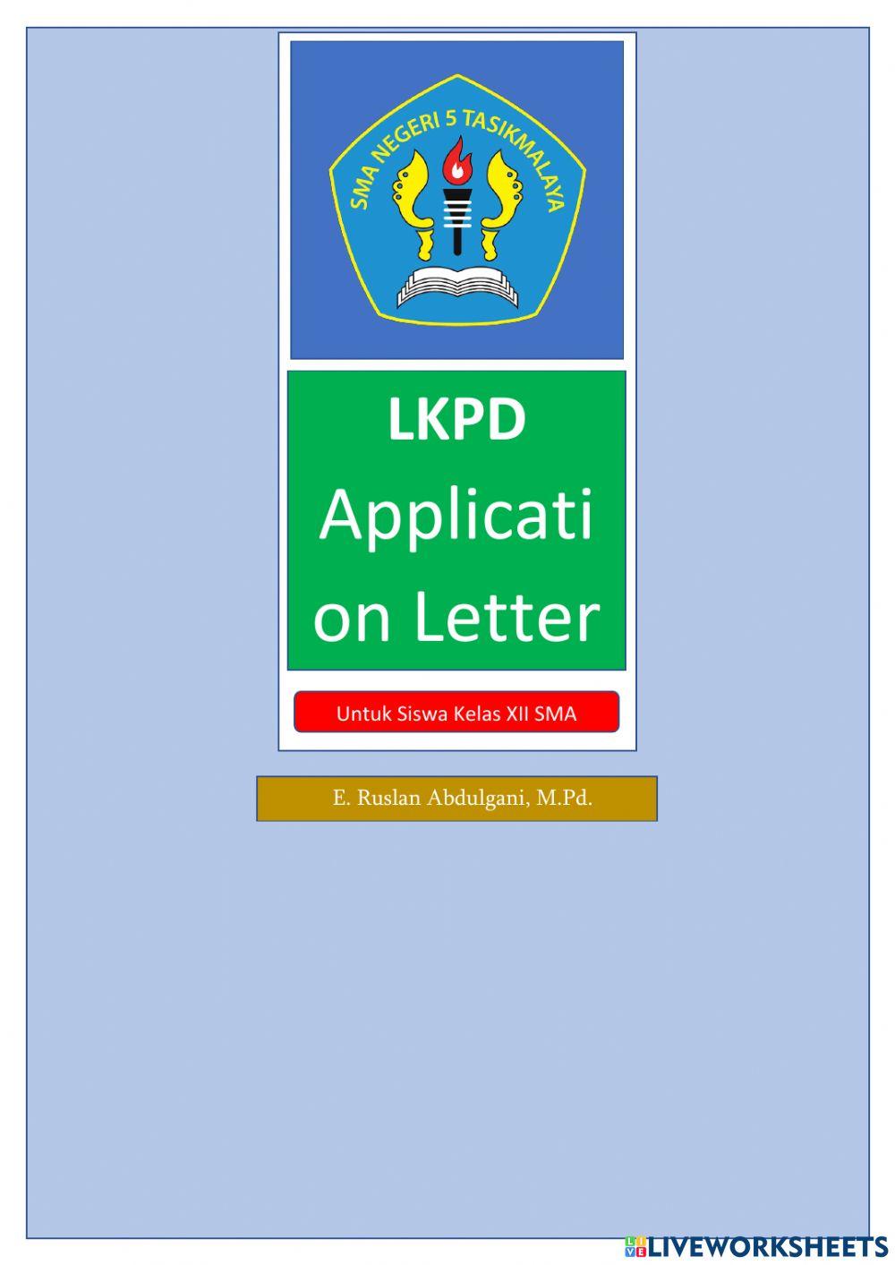 Pdf online activity: Application letter | Live Worksheets