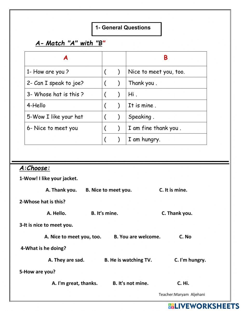 1 online exercise for 4 | Live Worksheets