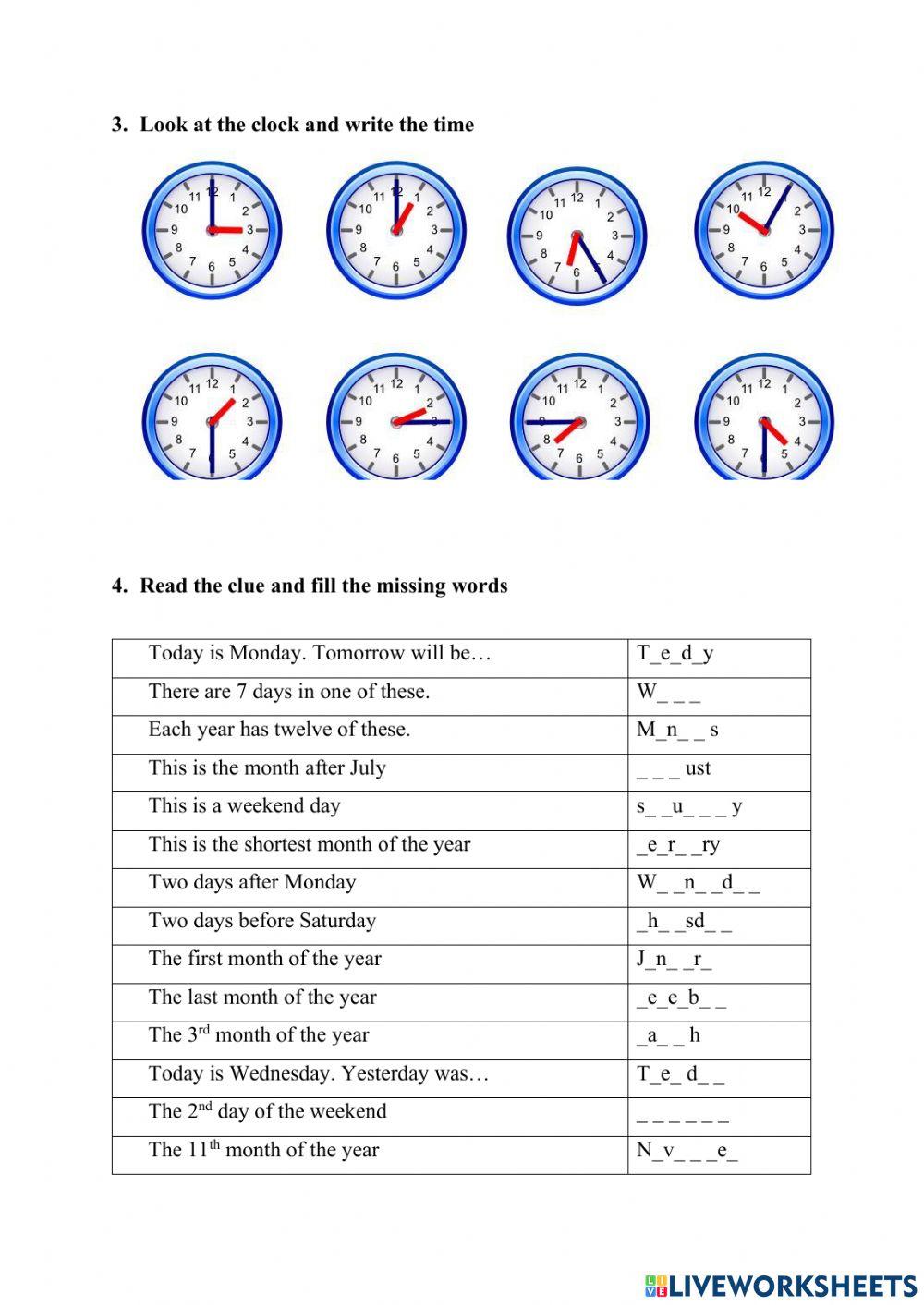 TOS-basic 1-test 1-2nd online exercise for | Live Worksheets