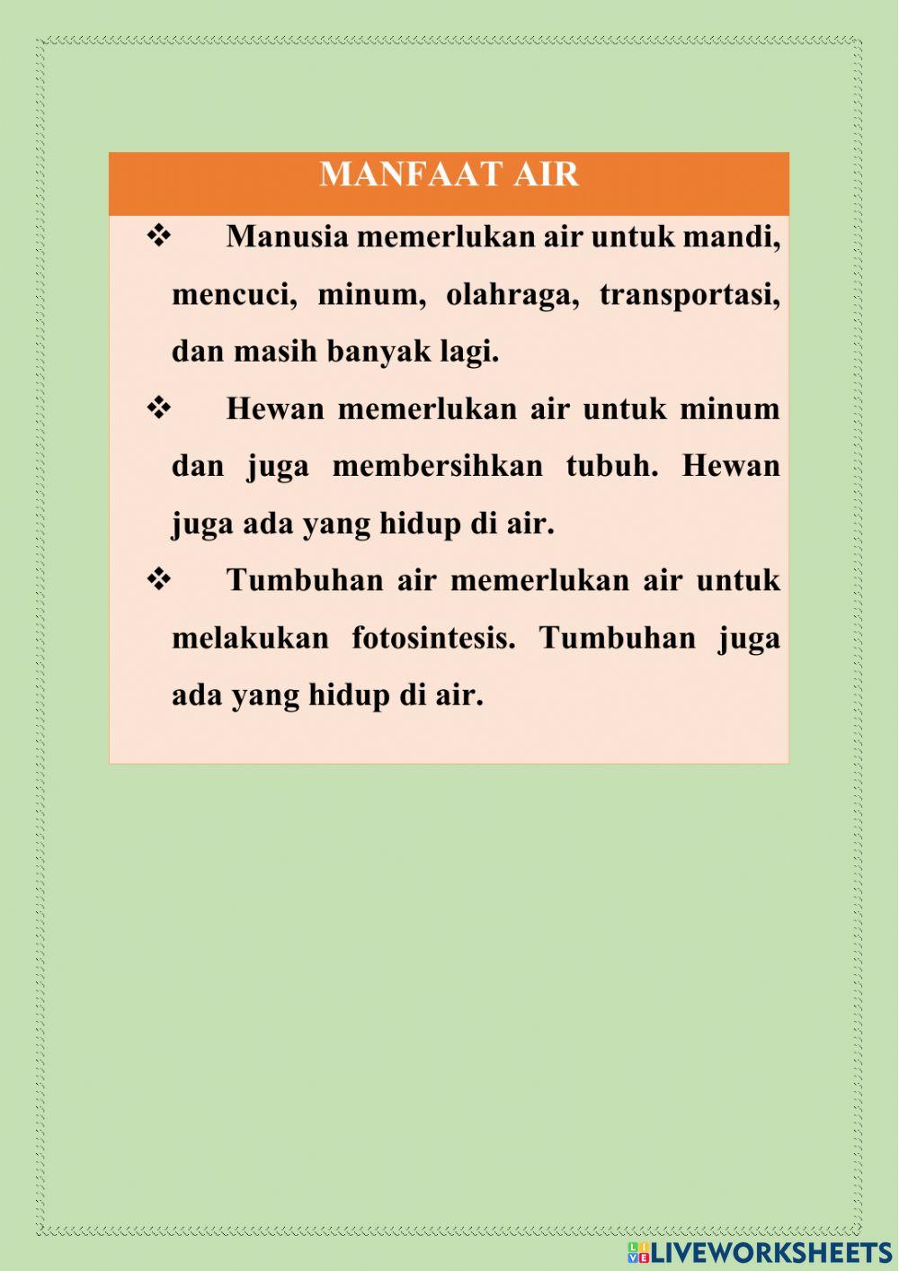 Siklus Air online pdf worksheet | Live Worksheets