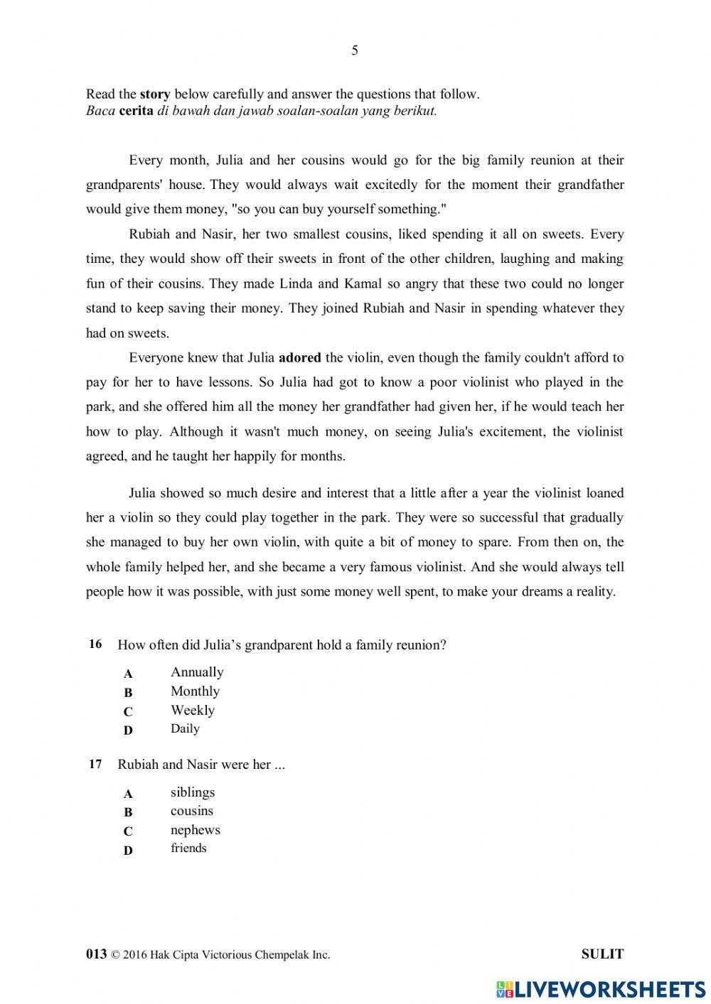 3648123 | Year 5 Exam Set 2 | Mohd Irfan Hasif Nor