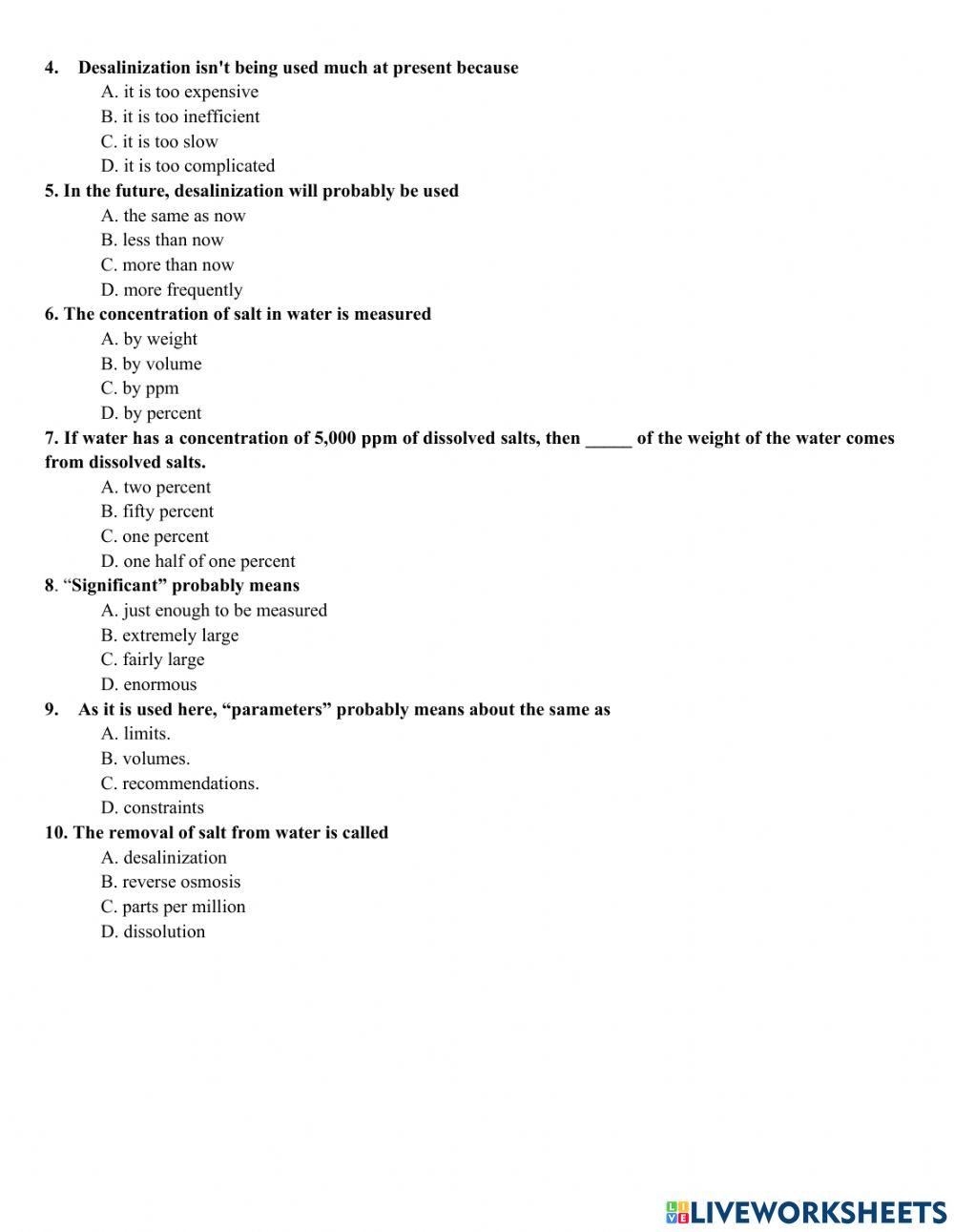READING-TEST 3-P1 online exercise for | Live Worksheets