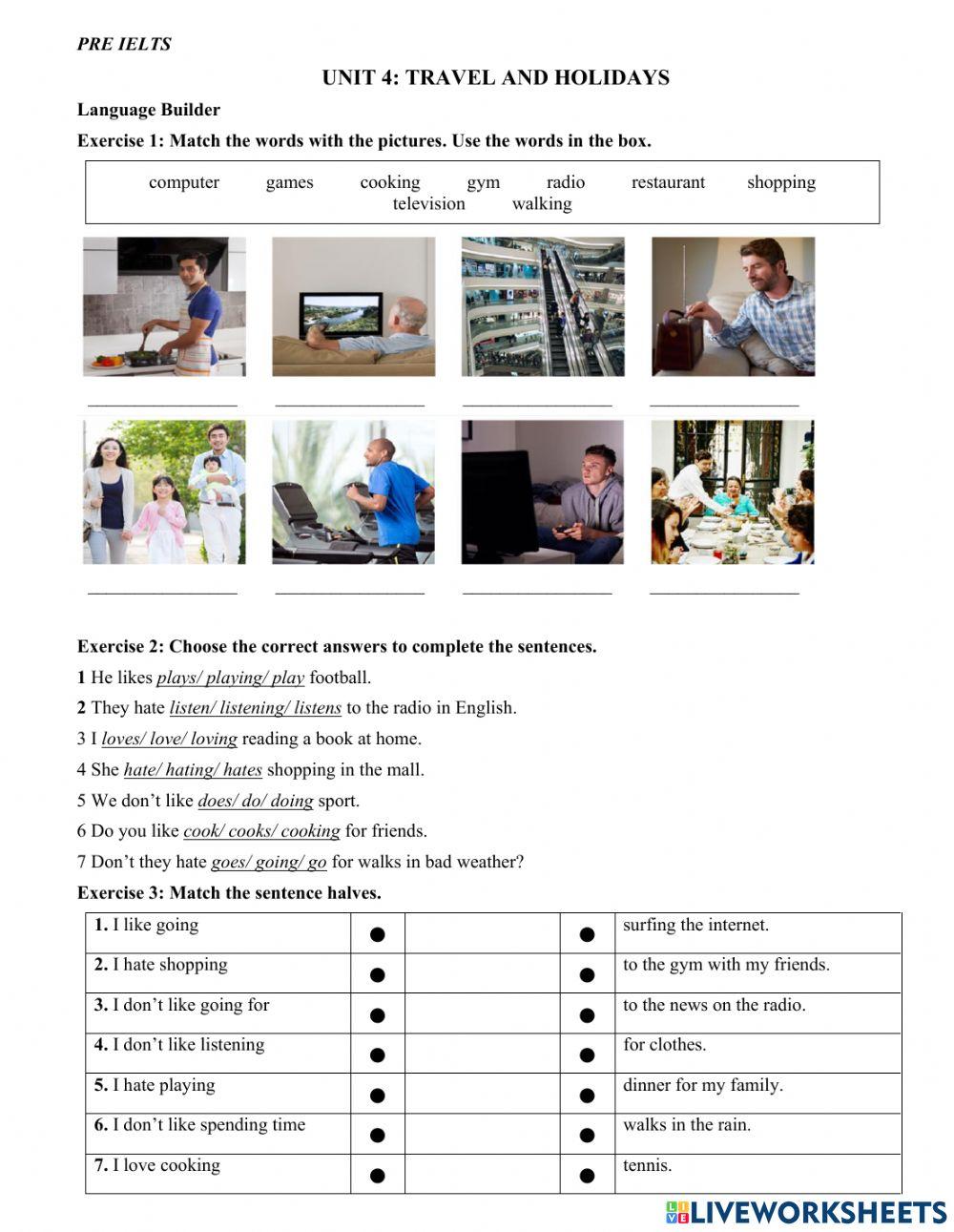 Ielts foundation UNIT 4 -B.Language Builder worksheet | Live Worksheets