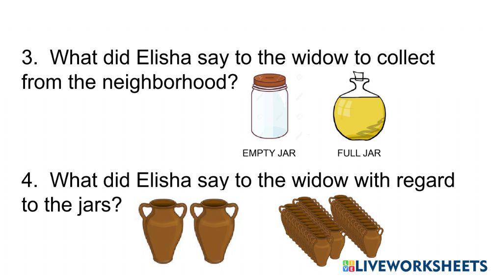Elisha and Widow worksheet | Live Worksheets