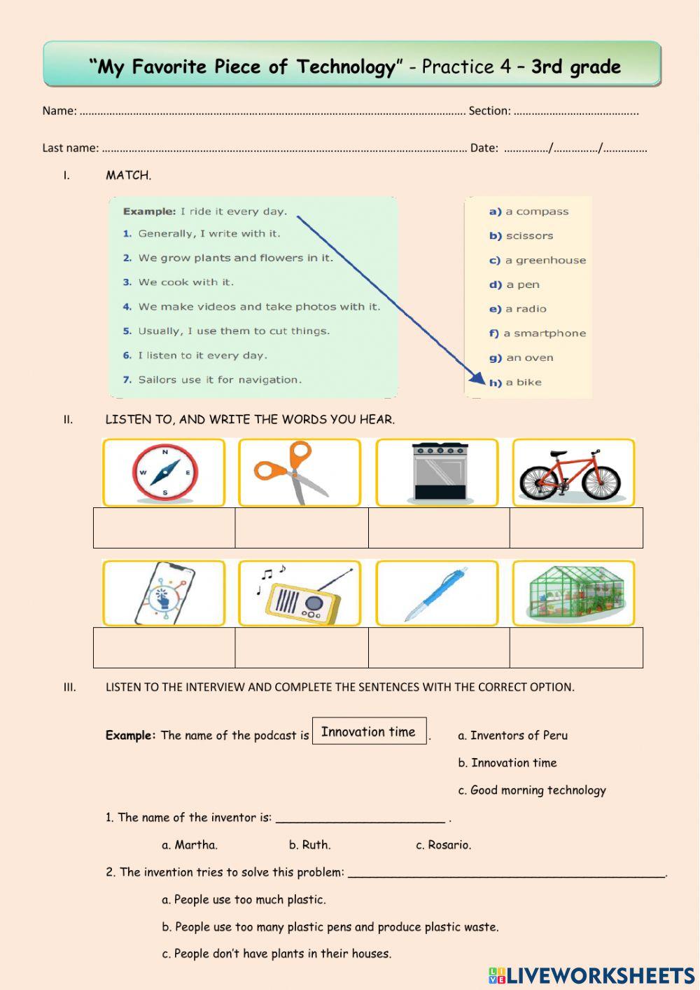Inventions and Technology in our Lives! English as a Second Language ...