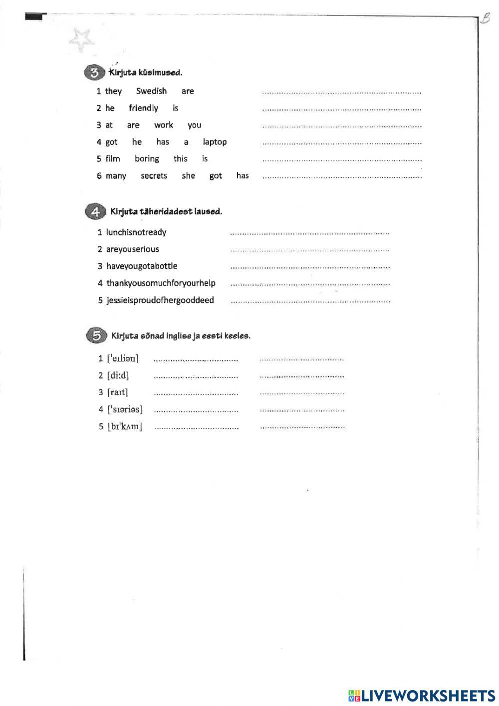 ILE 2 Unit 3B Thank you worksheet | Live Worksheets