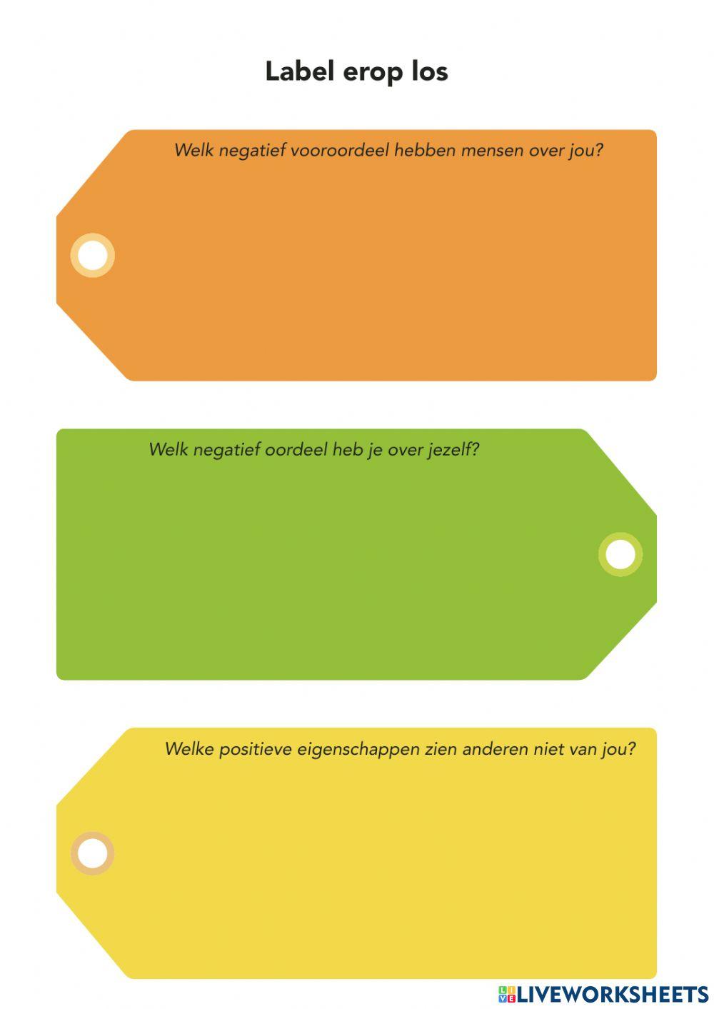 Label erop Los - Worksheet online exercise for | Live Worksheets