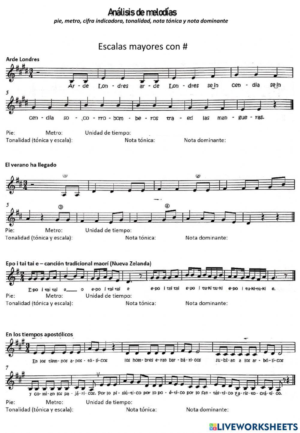 Análisis de mel… | Free Interactive Worksheets | 2211865