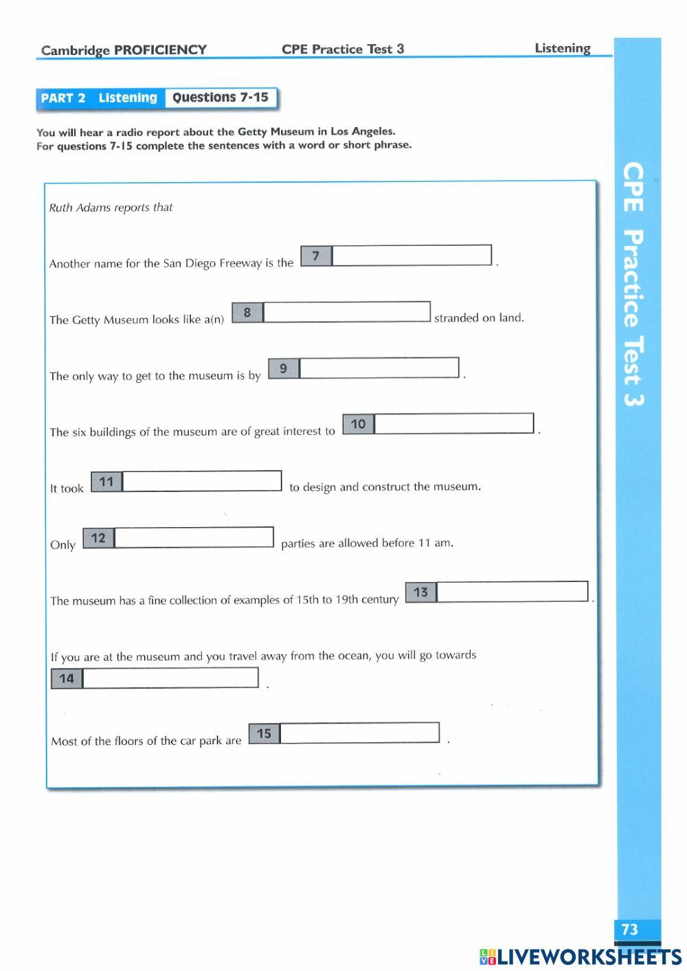 Listening C2 | Free Interactive Worksheets | 2212014