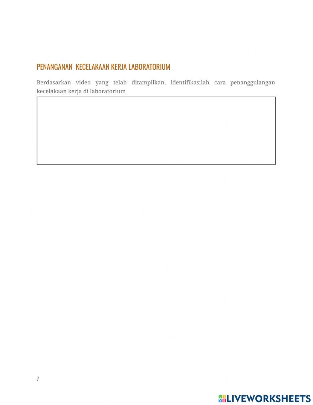 LTPD Alat laboratorium dan K3 worksheet | Live Worksheets