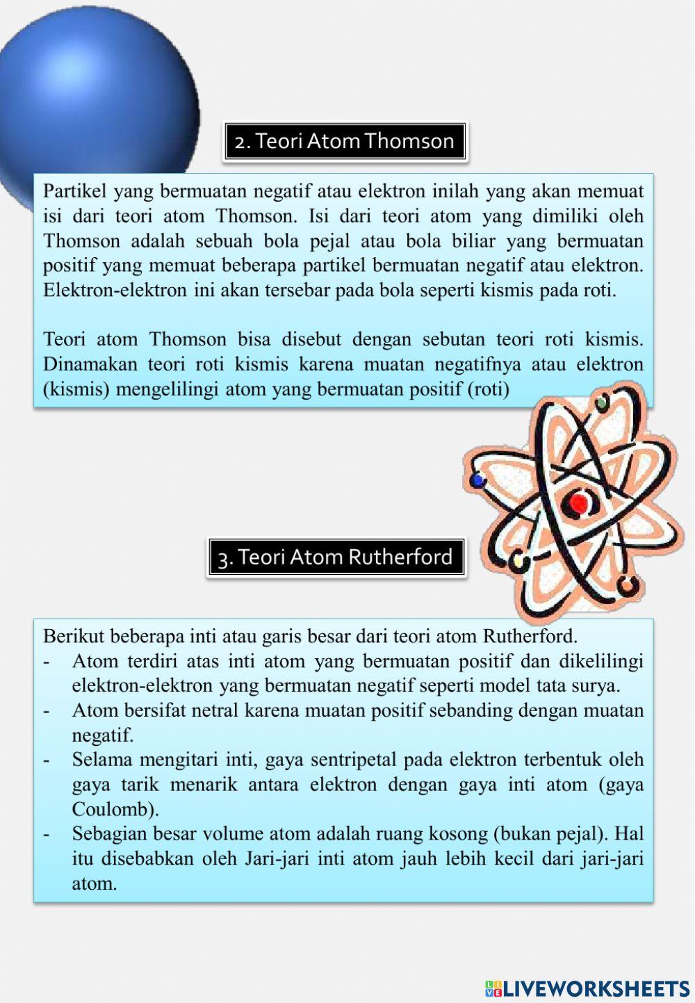 Teori atom online exercise for | Live Worksheets