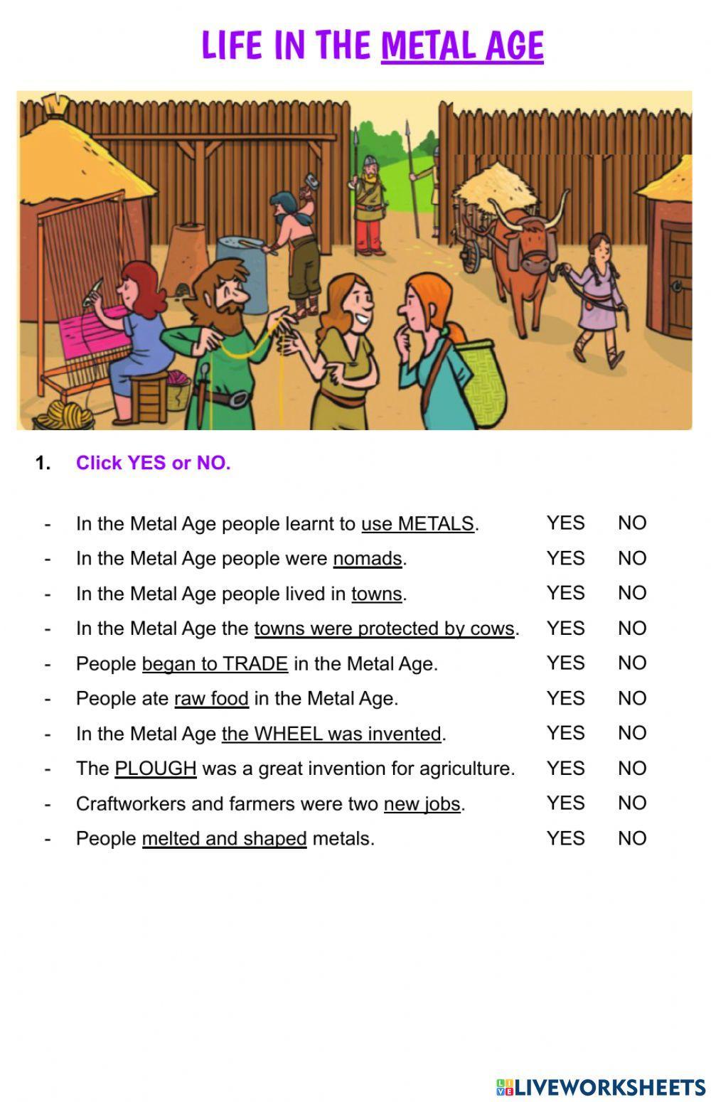 Metal age 2212364 | Teacher Bea | Live Worksheets