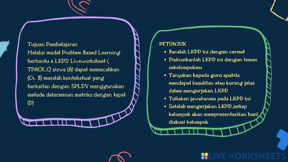 LKPD Matriks 2212509 | Idin Wijaya | Live Worksheets