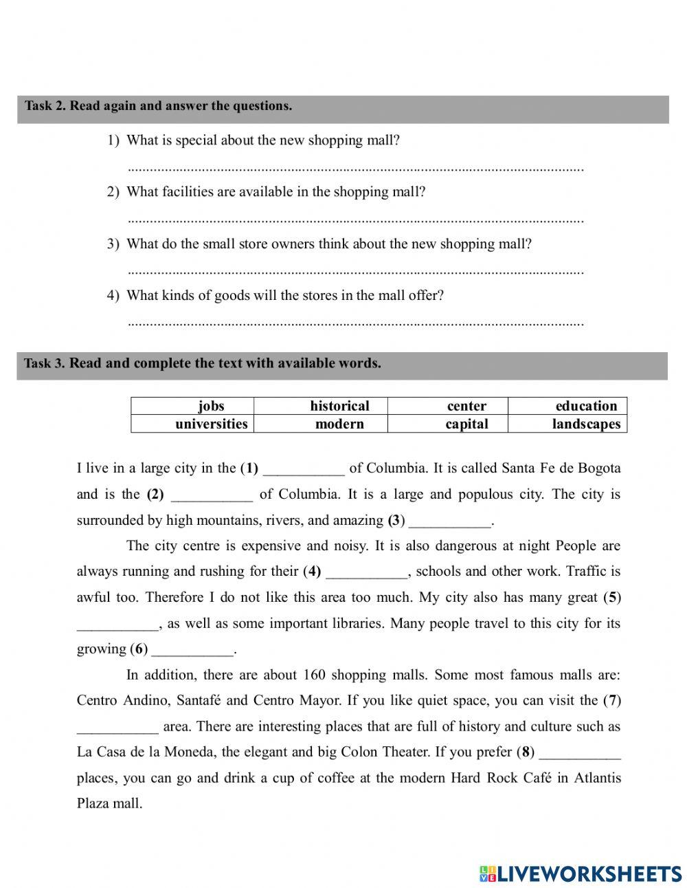 TA6.U4 My neighborhood (Extra exercises) interactive worksheet | Live Worksheets