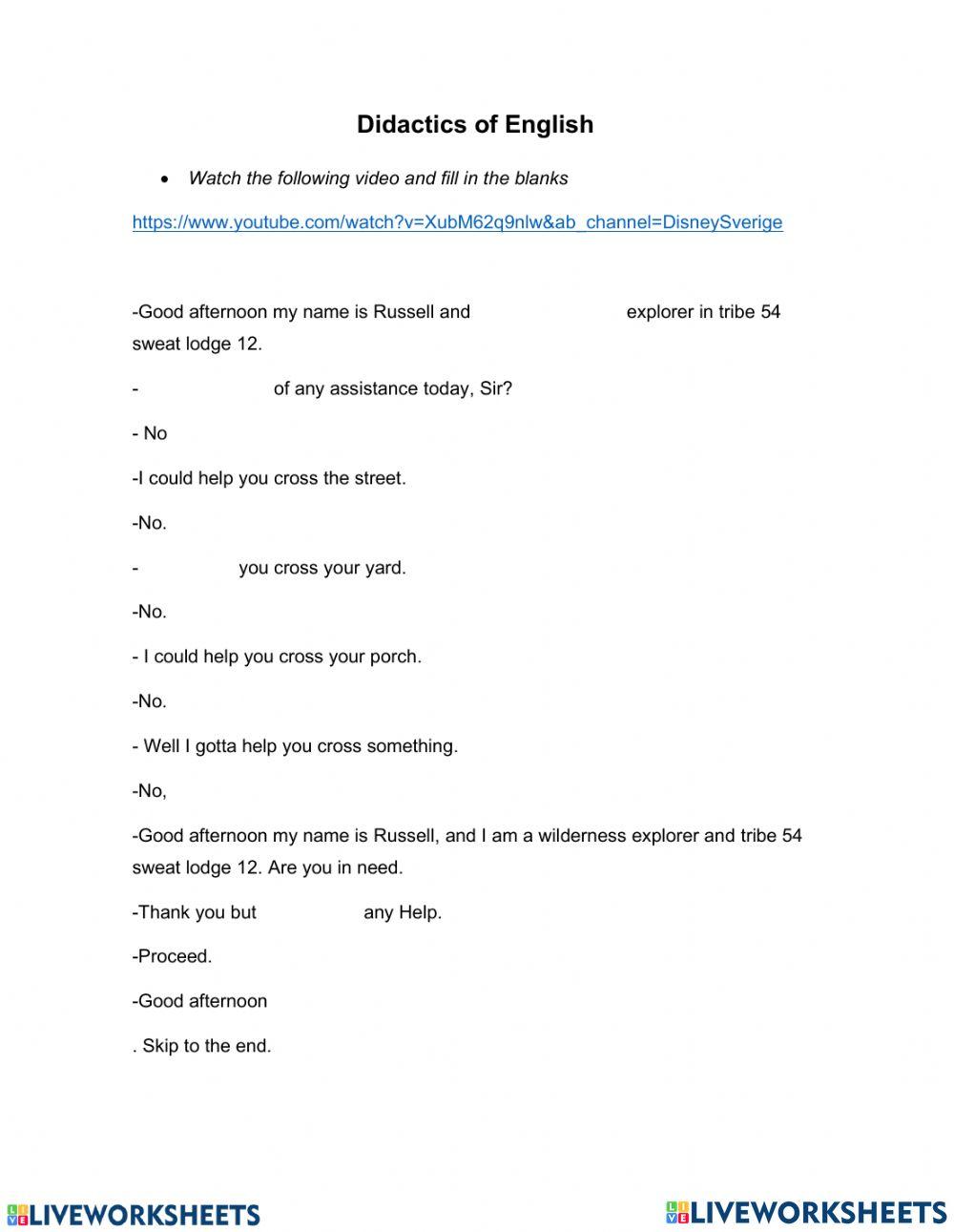 Language and teachers’ skills worksheet | Live Worksheets