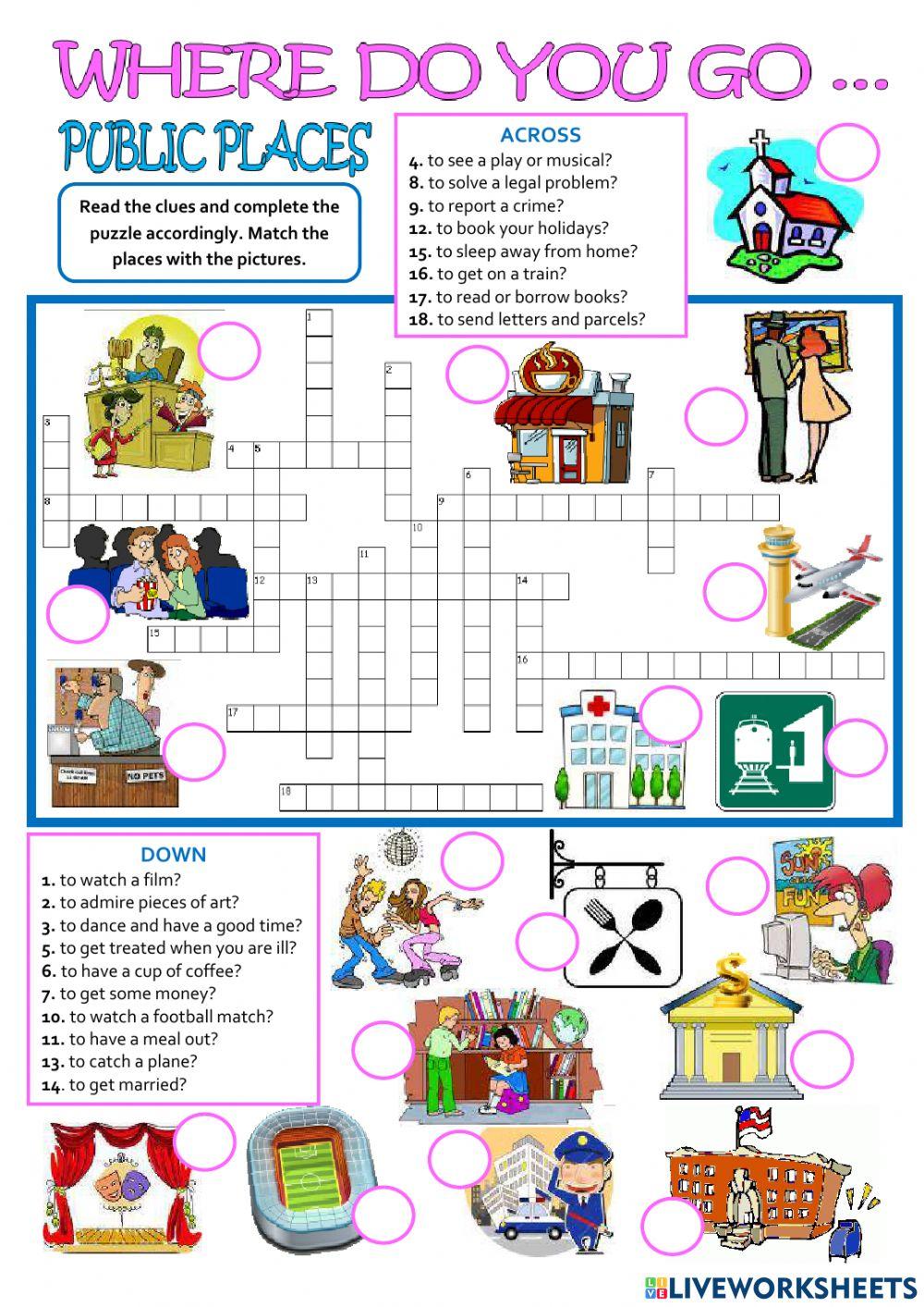 FUNCTION OF PUBLIC PLACES online exercise for | Live Worksheets