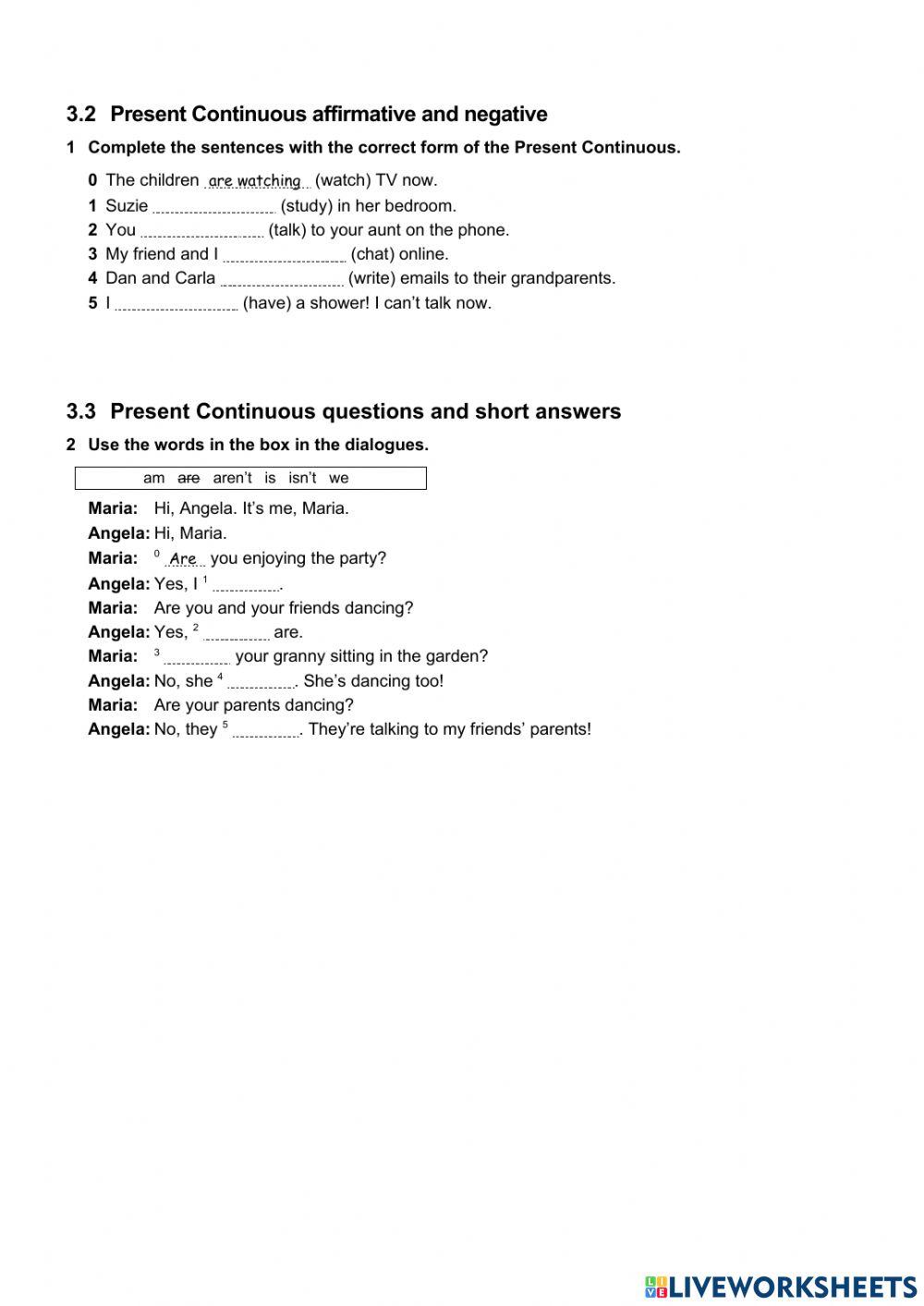 Present continuous 2212913 | maribylyn | LiveWorksheets