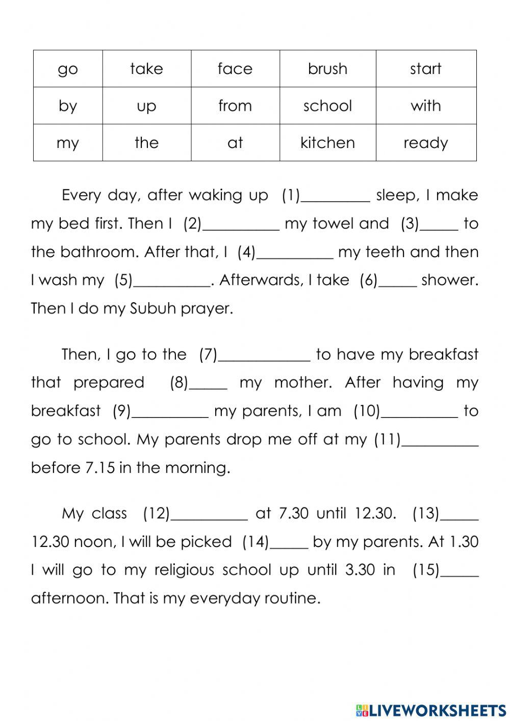 2213248 | Cloze passage year 3A second | julie