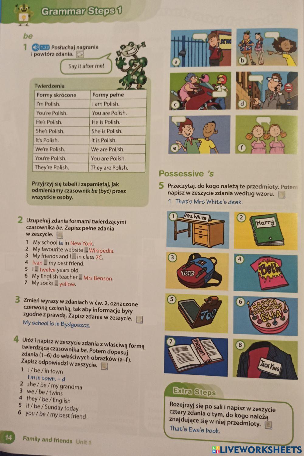 Steps Plus, book, p14 online exercise for | Live Worksheets