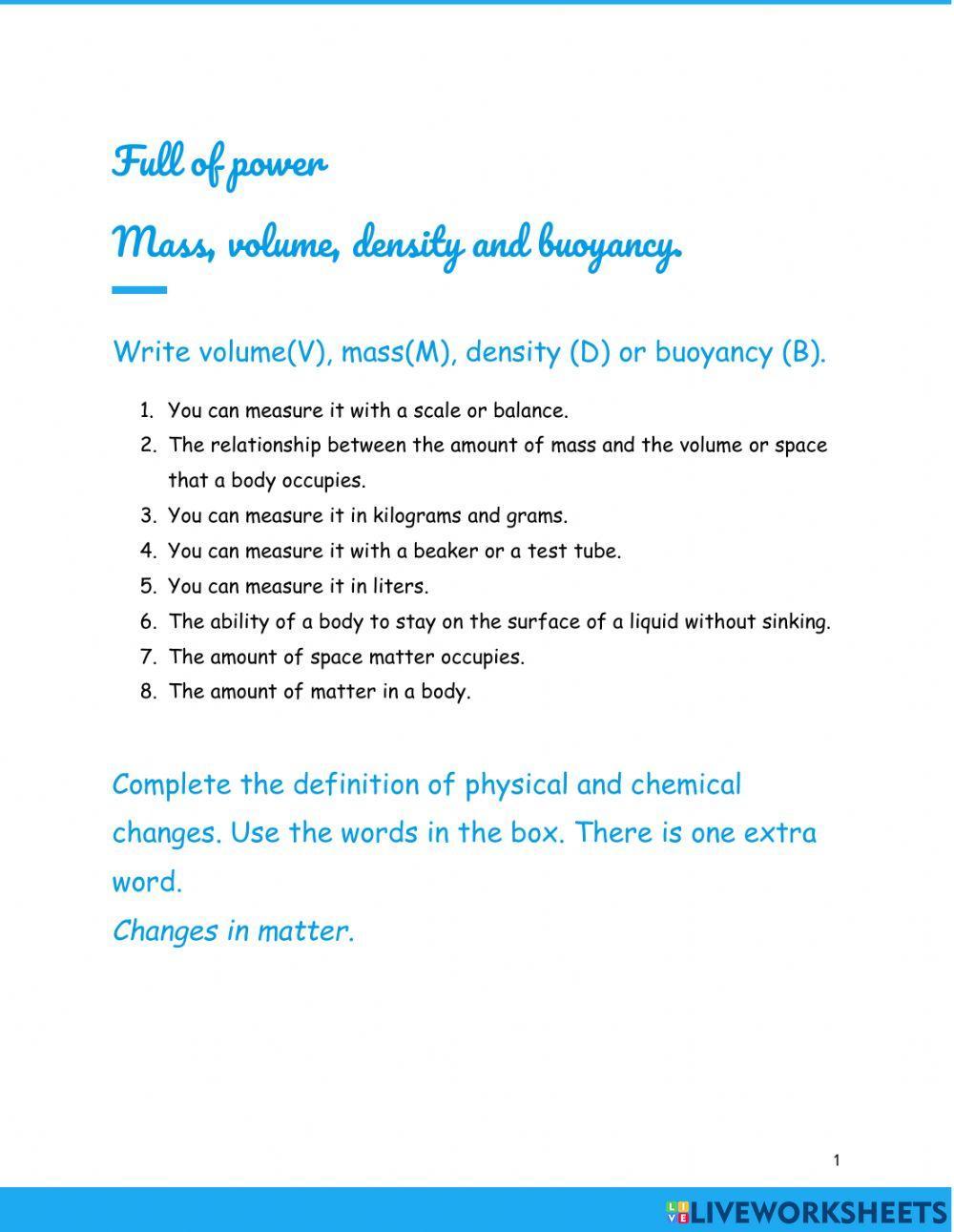 Full of power worksheet | Live Worksheets