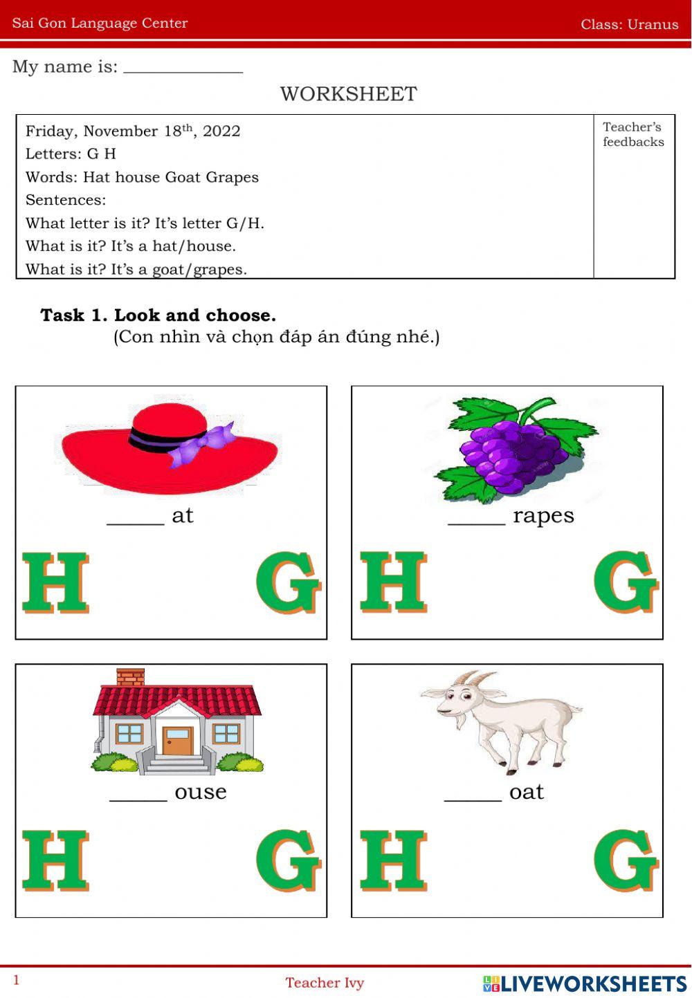 Letters online exercise for Uranus | Live Worksheets