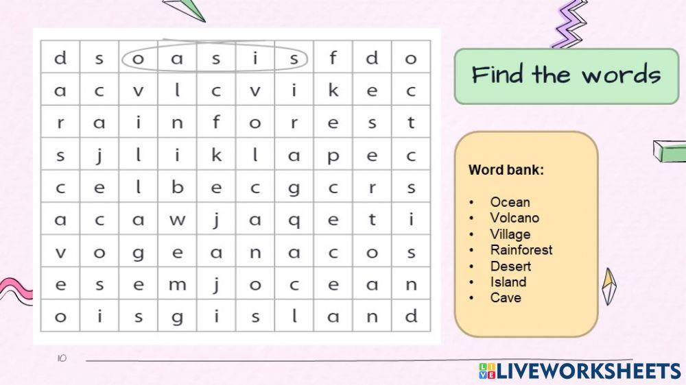 wordsearch | Free Interactive Worksheets | 5367552