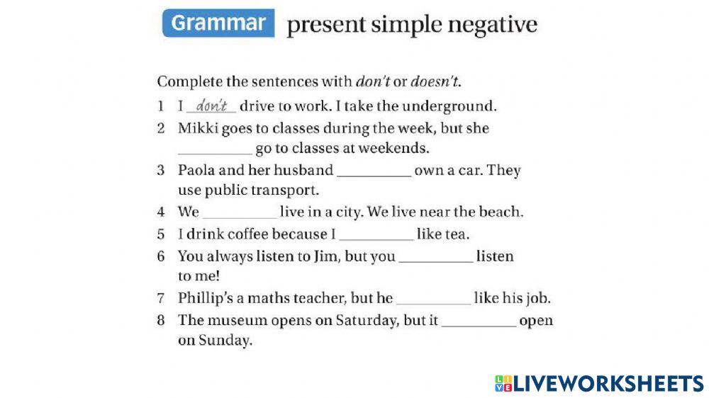 Spending time and present simple negative | Galyamova