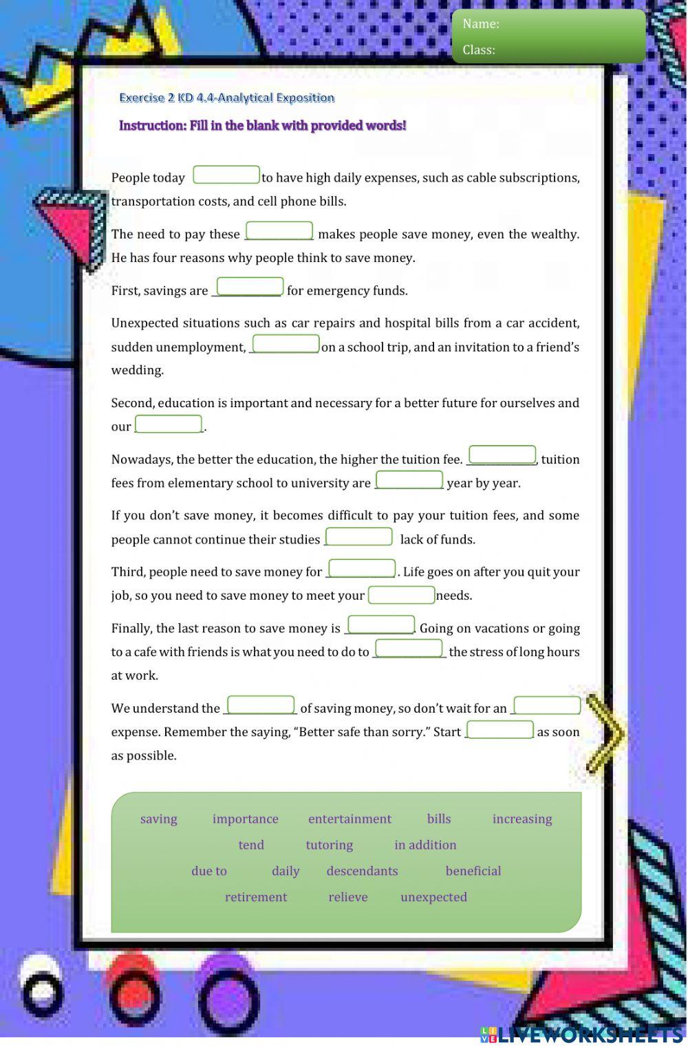 Lkpd Analytical Exposition Text 2 Worksheet Vn