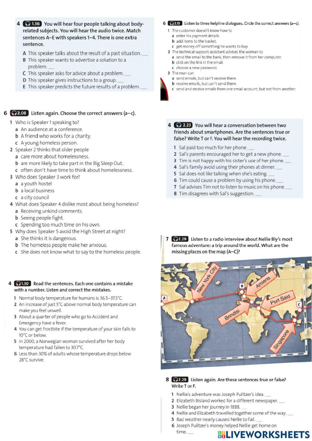Listening B1 Solutions Intermediate online exercise for | Live Worksheets
