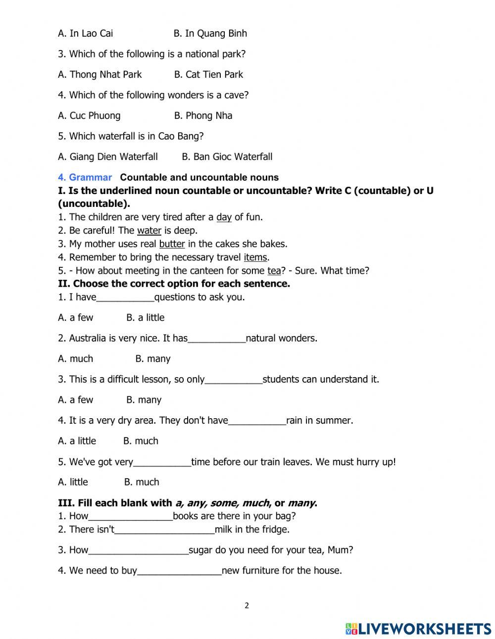 G6- unit 5 2215507 | Tinadao9082 | Live Worksheets