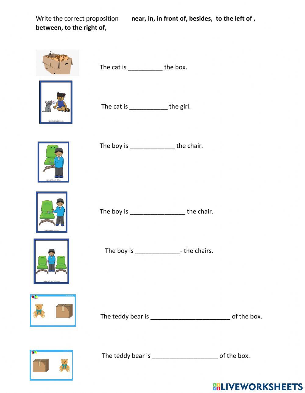 Prepositions | Xiomara Chacon | Live Worksheets