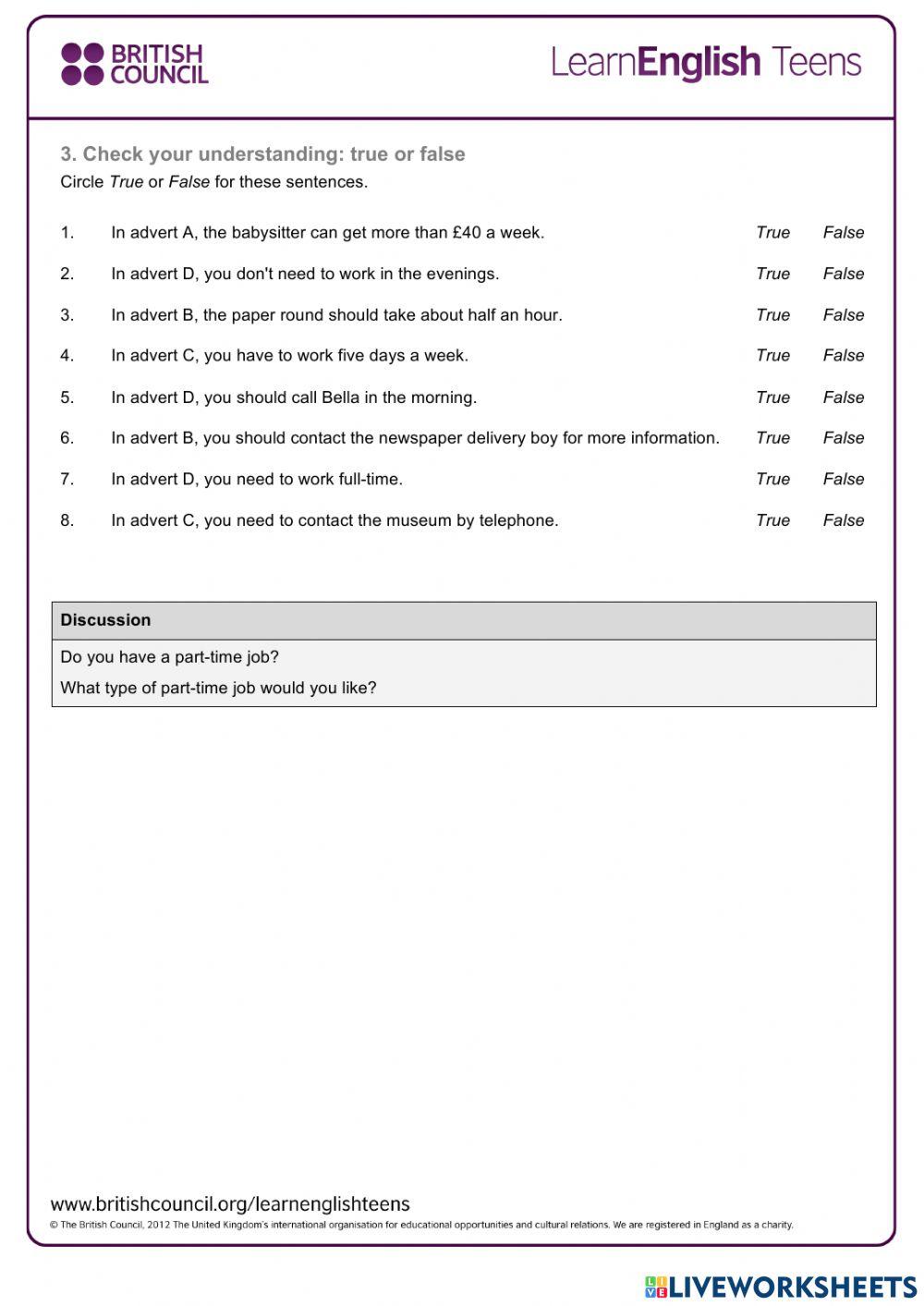 finding a job online exercise for | Live Worksheets