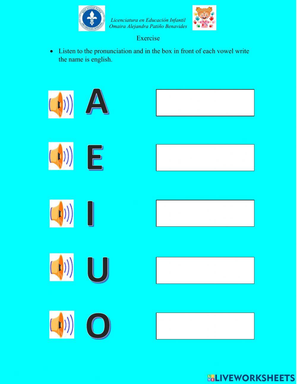 The vowels free activity | Live Worksheets