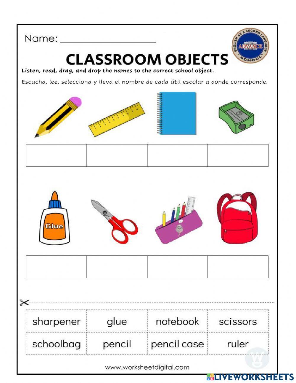 Classroom Objects in English | List of Classroom Objects🌓 Conheça o ...